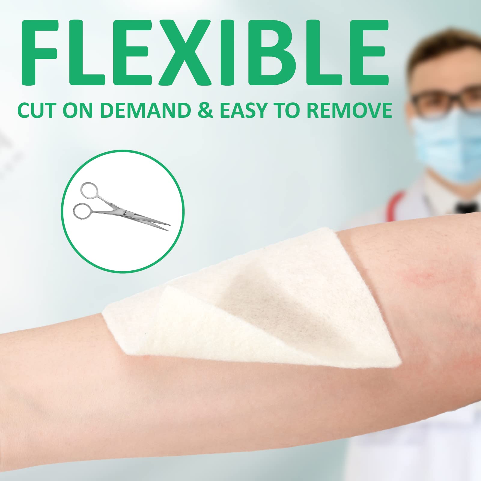 Dr. Med Calcium Alginate Wound Dressing 4"x4", 10 Individual Pack High Absorption Dressing Gauze, Non-Stick Pads, Soft and Comfortable Patch for Wound Care, Faster Healing