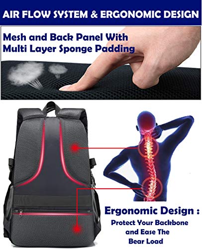 ProEtrade Backpack Daypack for College Laptop Travel, Computer Bookbag Bag with USB Charging Port Anti Theft Laptop Compartment Fits 15.6 Inch Notebook, Gifts for Men & Women (Blue)