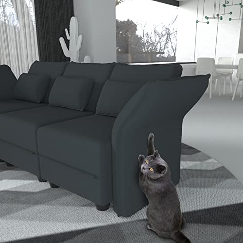 LLappuil Velvet Modular Sectional Loveseat Sofa with Storage, 63" Love Seat 2 Seater Couch Perfect for RV and Small Apartment Grey