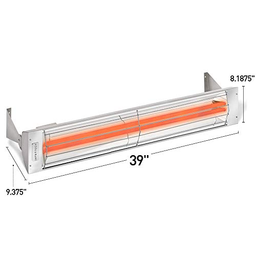 Infratech WD-5024 SS Stainless Steel 39” Dual Element Fixture 5000 Watt, 240 Volt, Stainless Steel