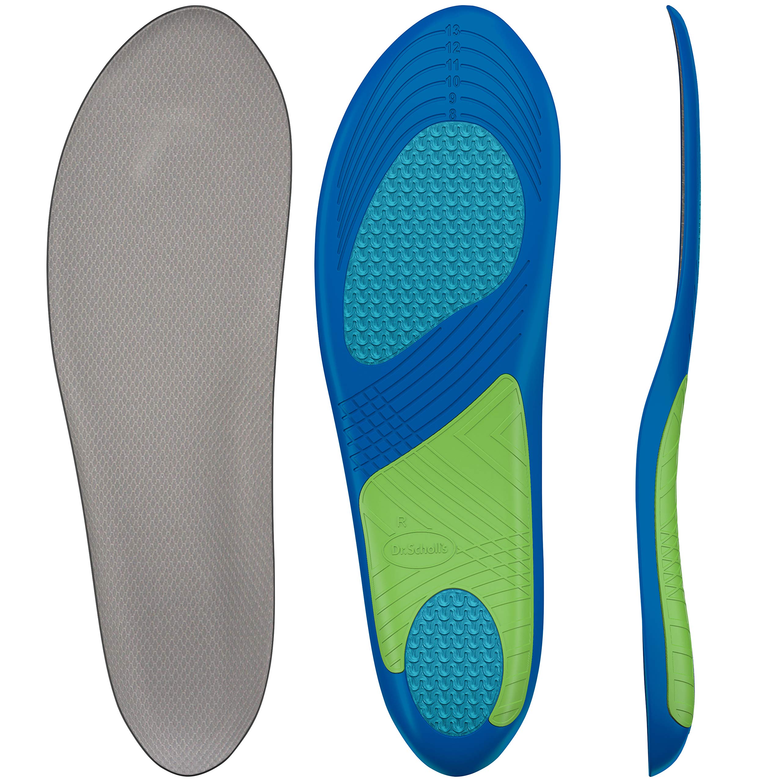 Dr. Scholl’s Sport Insoles (Pack of 2) // Superior Shock Absorption and Arch Support to Reduce Muscle Fatigue and Stress on Lower Body Joints (for Men's 8-14)