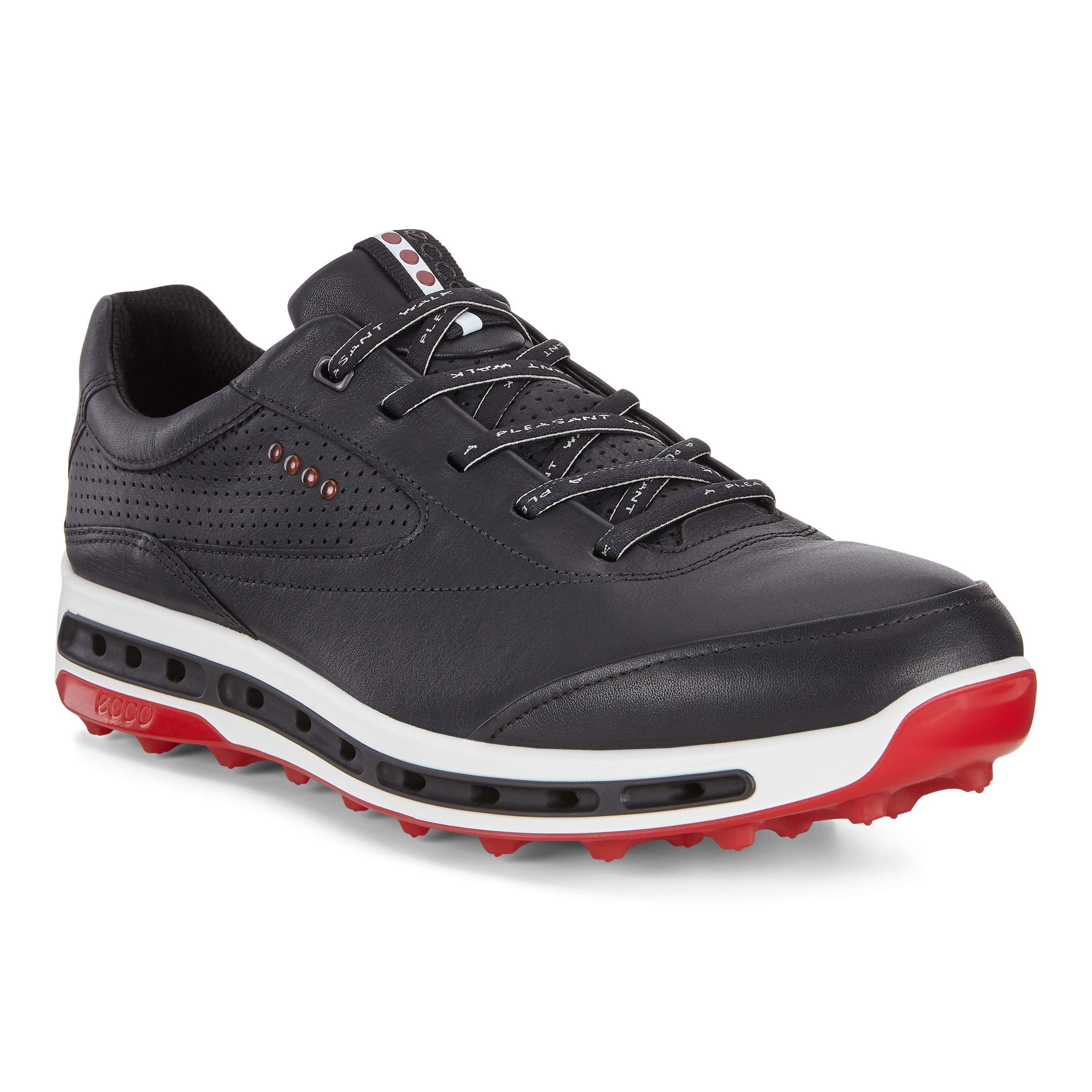 ECCO Men's Cool Pro Gore-TEX Golf Shoe, Black/Brick, 9-9.5