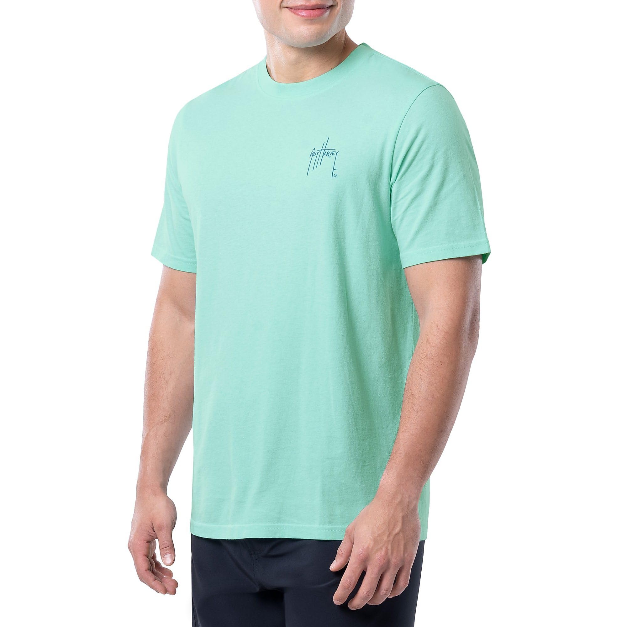 Guy Harvey Men's Short Sleeve T-Shirt, Beach Glass/Diamond Cut, X-Large