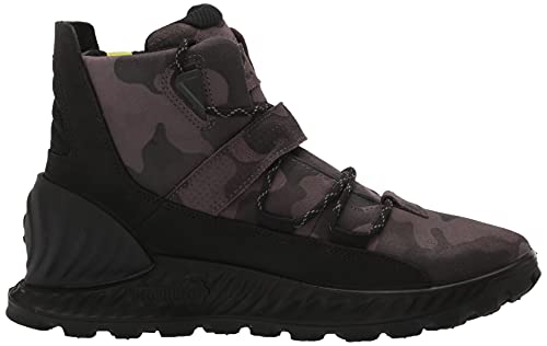 ECCO Men's Exostrike Gore-TEX Waterproof Buckle Hiking Boot, Titanium/Black, 10-10.5