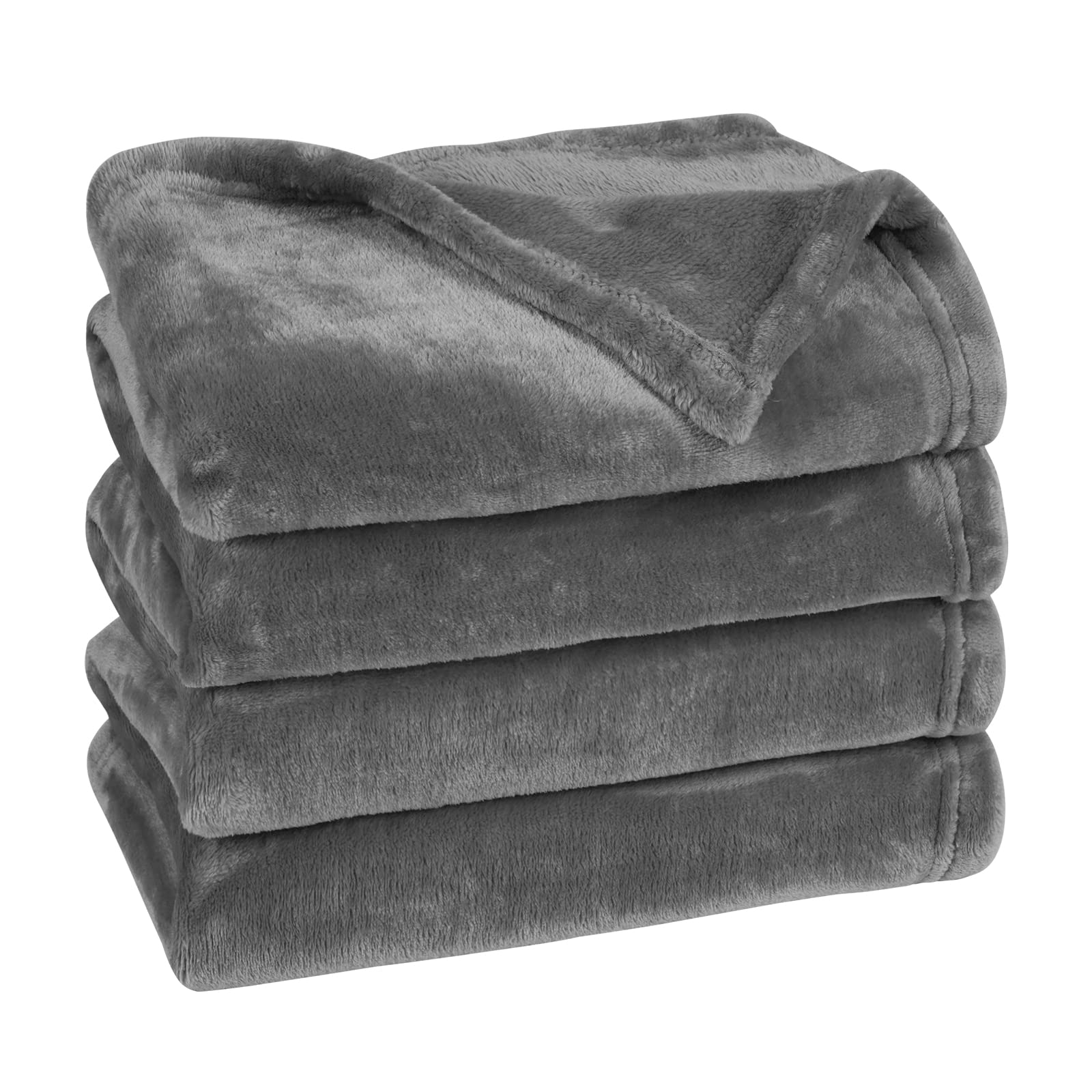 Dekoresyon Fleece Throw Blanket, Plush Fuzzy Bed Blanket Super Soft Lightweight Flannel Blankets for Couch Bed Sofa, (Grey, 50x60 Inches)