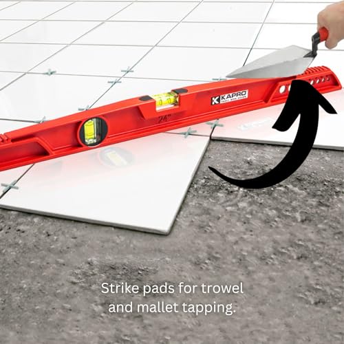 Kapro - 730 Topcast Mason Cast Level - For Masonry and Tilework - Features Shock-Resistant Vials and Strike Pads - Heavy Duty Aluminum - 32 Inch
