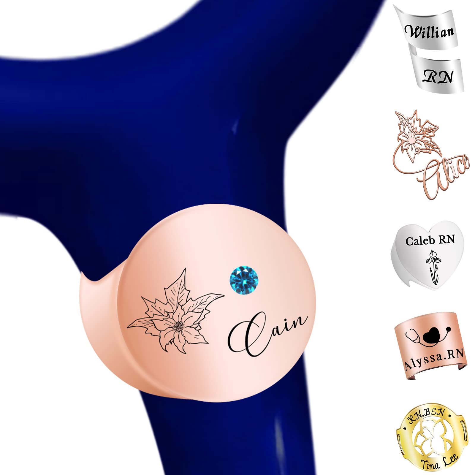 Stethoscope Name Tag Personalized Custom Stethoscope ID Tag Charms Nurse Accessories for Work Graduation Gifts for Vet Medical Assistant Doctor