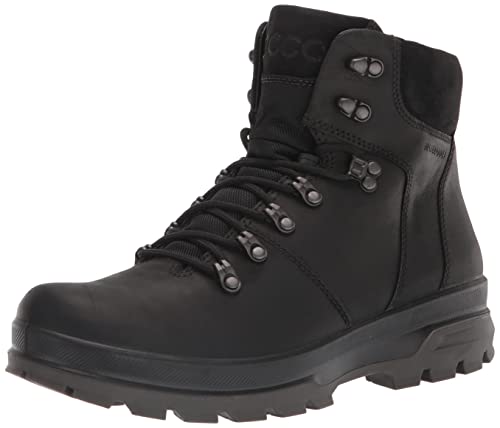 ECCO Men's Rugged Track High Waterproof Hiking Boot, Black, 8-8.5