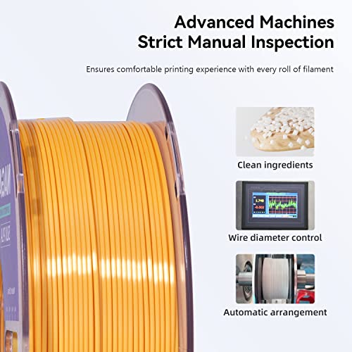 NAGA Shiny Silk PLA Filament, High Gloss Metal 3D Printer Filament, 1kg Spool(2.2lbs), Dimensional Accuracy +/- 0.02 mm, 1.75mm (Silk Gold)
