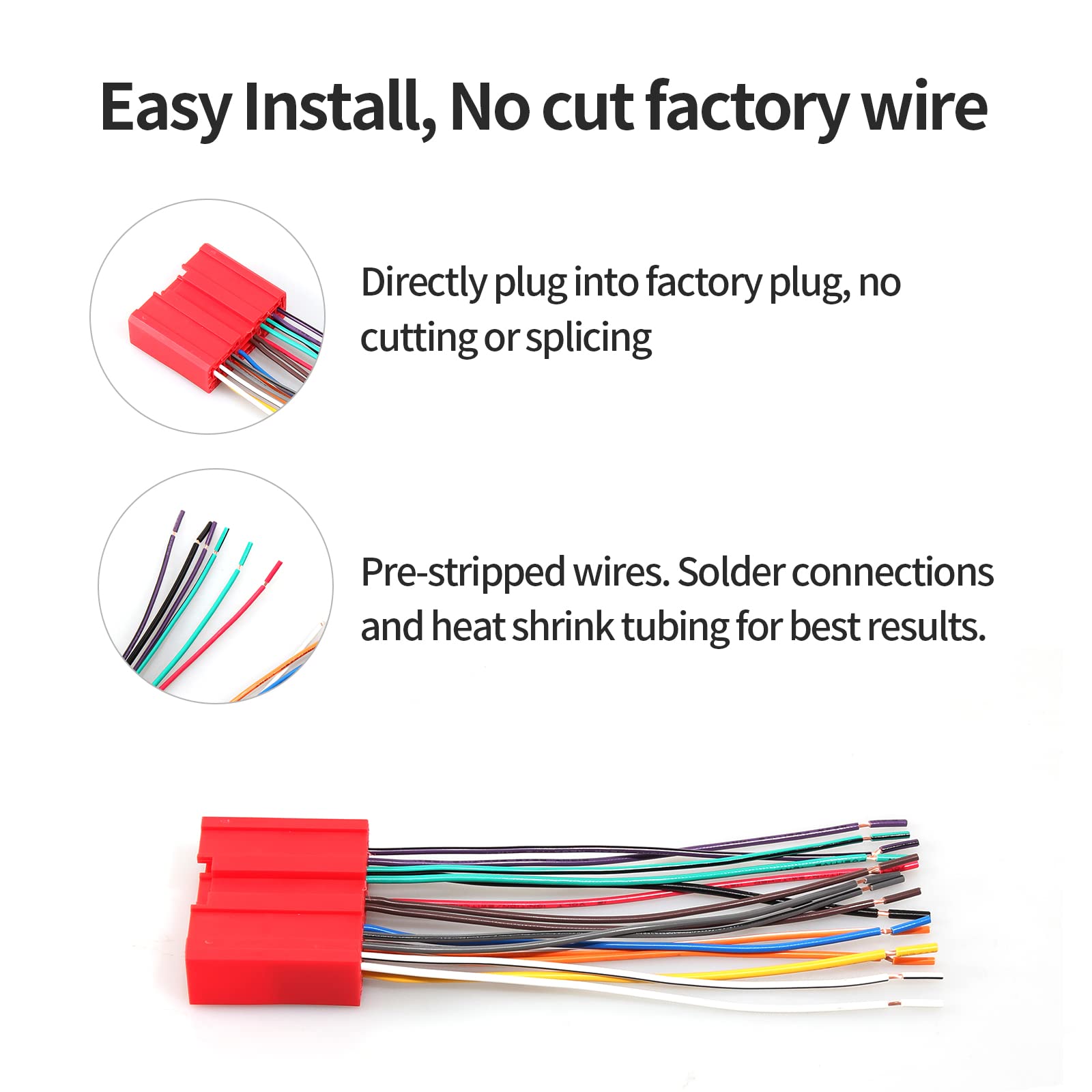 RED WOLF Radio Wiring Harness Connector Compatible with Mazda 2001-2017 Miata MPV Protege Car Stereo Wire Harness Adapter Mount on Aftermarket Head Unit Cable Plug
