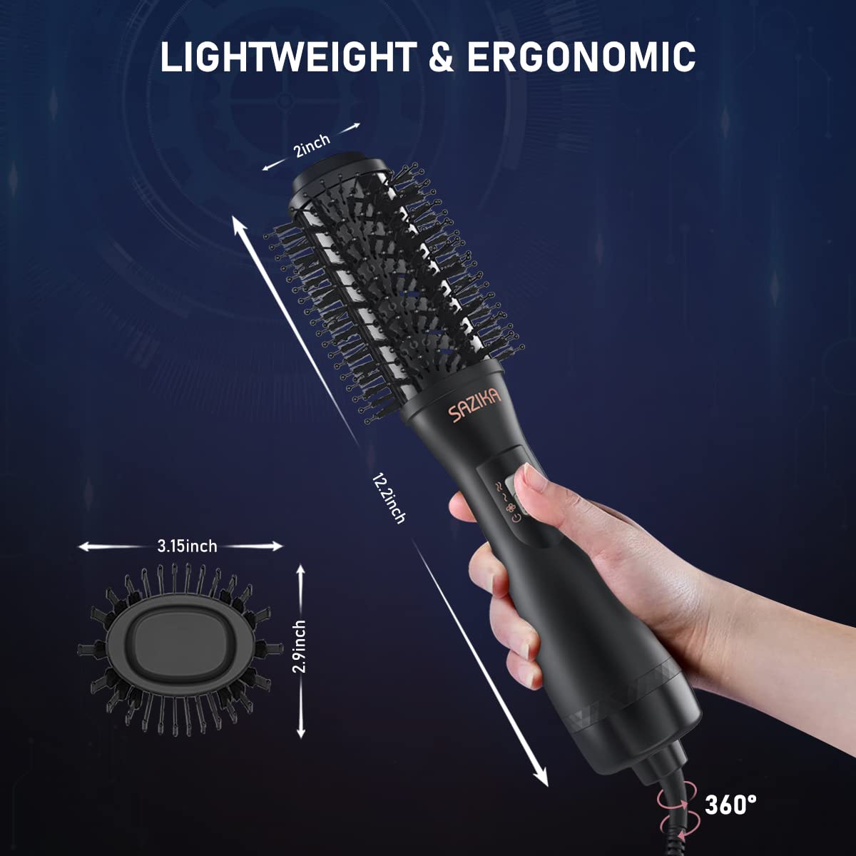Hair Dryer Brush, Hot Air Blow Dryer Brush with Oval Barrel, One-Step Volumizer and Styler in One