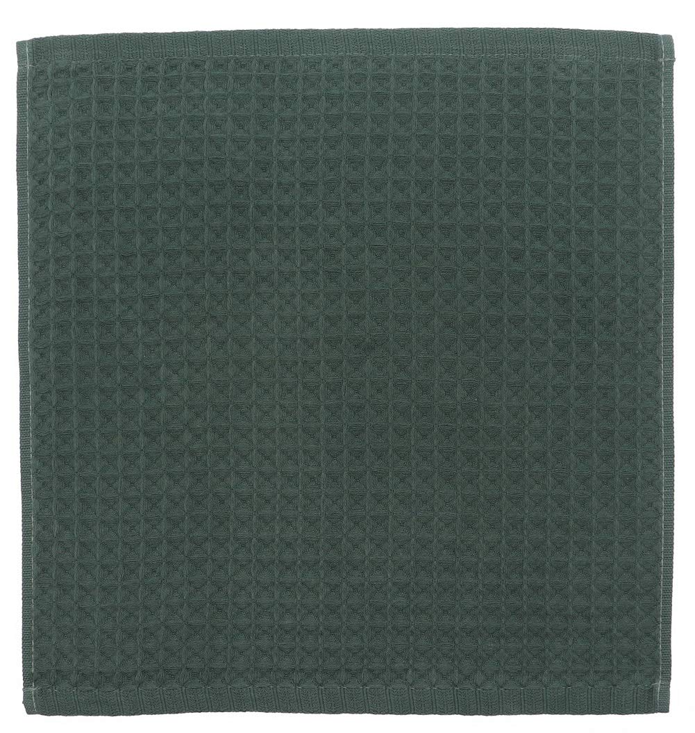 GQZLUCK 100% Natural Cotton Kitchen Towels Dish Towels Classic Waffle Weave Dish Cloths, Soft Ultra Absorbent Kitchen Hand Towel, Fast Drying Lightweight Washcloth, Set of 6 (Blackish Green)