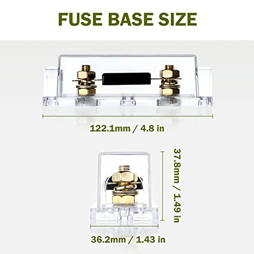 HQST 30 Amp ANL Fuse with Transparent Holder Fits for 10/8/6/4/2/0 Gauge Wire