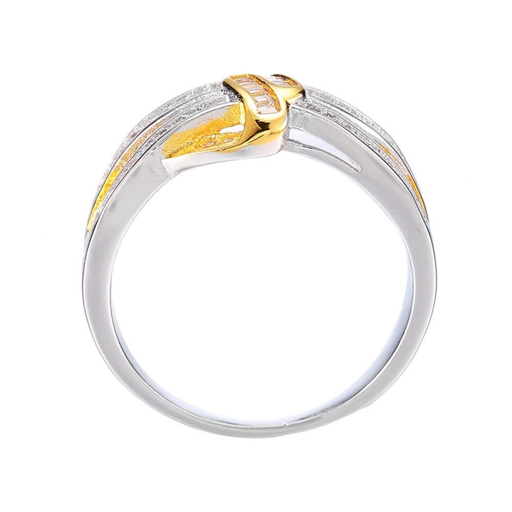 Czjewelry 18k Gold Plated Crossover Statement Ring | Rings for Women Size 5-10