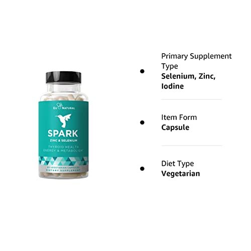 Spark Thyroid Support & Energy Metabolism β Thrive, Naturally Fight Fatigue, Balance Hormones, Promote Focused Energy β Zinc, Selenium, Iodine β 60 Vegetarian Soft Capsules