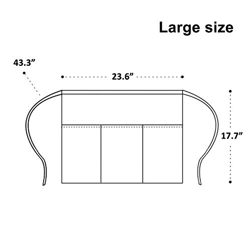 Hi loyaya Waitress Apron for Women Men - Set of 6 Black Half Waist Aprons with Pockets for Chef Waiter Server Baker Kitchen Restaurant (Large)