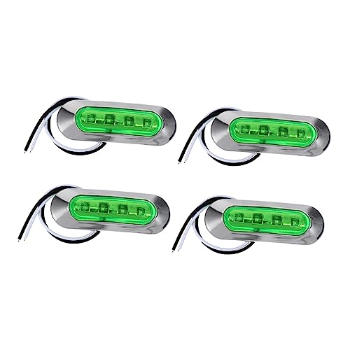 Mikinona 4pcs Boat Trailer Kit Turning Light Trailer Side Light Signal Side Marker Light Abs Truck Green LED Truck Tail Truck Indicator Light