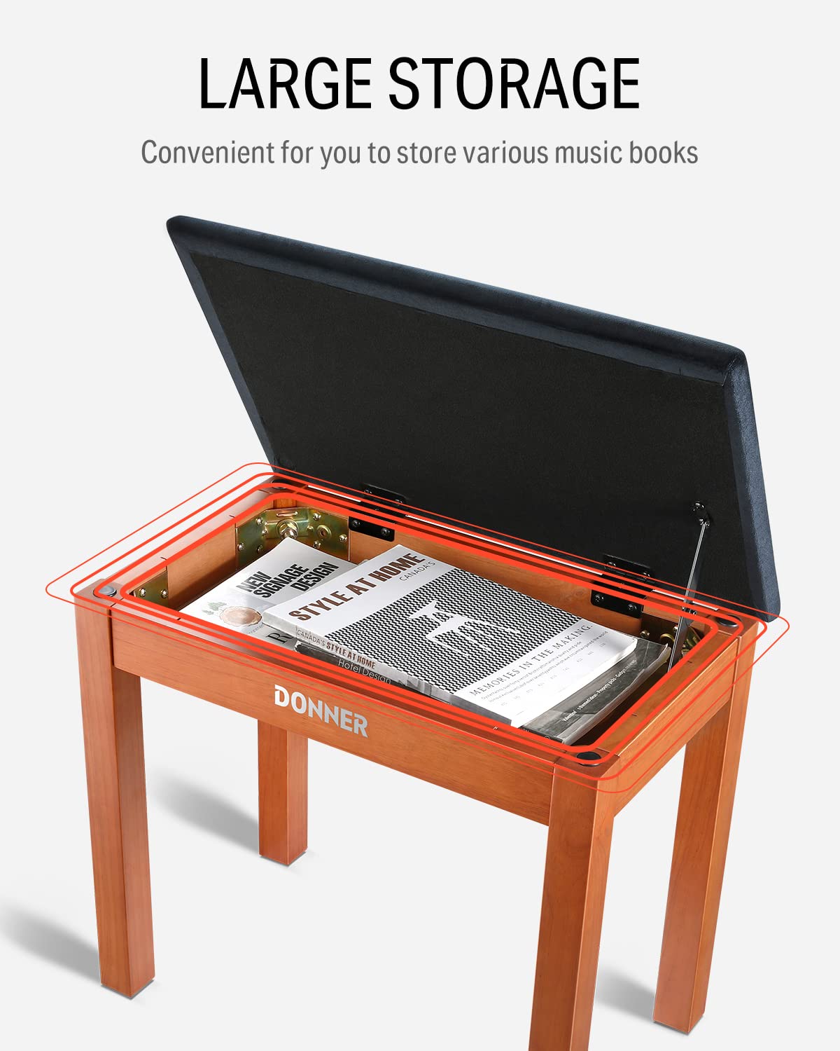 Donner DDP-80 Digital Piano + Wood Finish Color Piano Bench