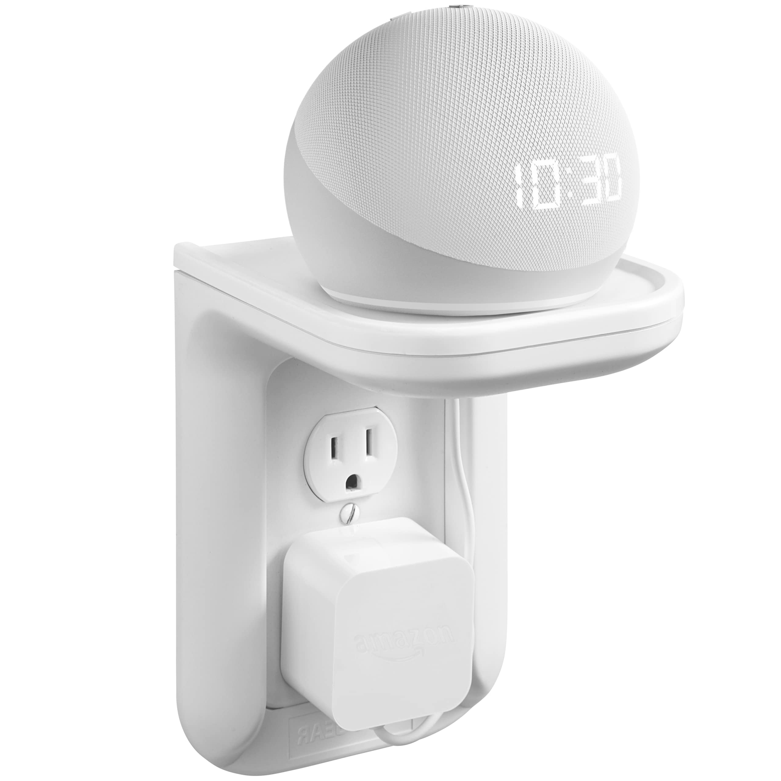 ECHOGEAR Outlet Shelf – A Space-Saving Solution for Anything Up to 10lbs – Built-in Cable Channel - Easy Install with Hardware Included - Ideal for Sonos and Smart Home Speakers - EGOS1