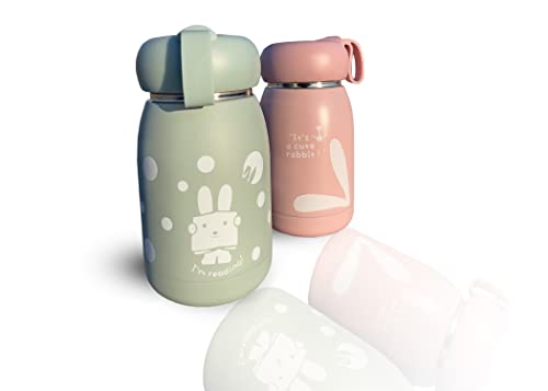 KIDS WATER BOTTLE 12 Ounces double wall stainless steel thermos vacuum flasks with temperature display, pink