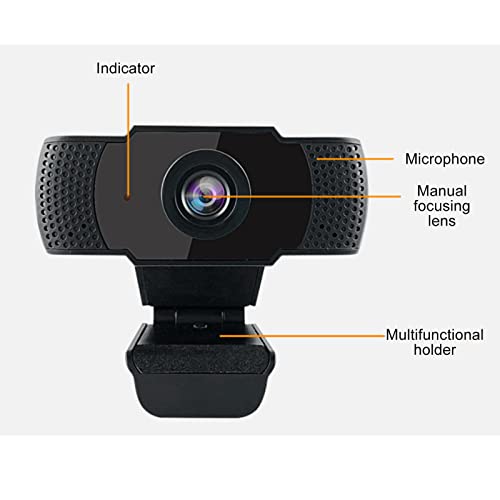 Jeanoko USB Webcam, 1920x1080 PC Camera Noise Reduction CMOS Imaging Sensor Plgu and Play Widely Compatible for Laptop