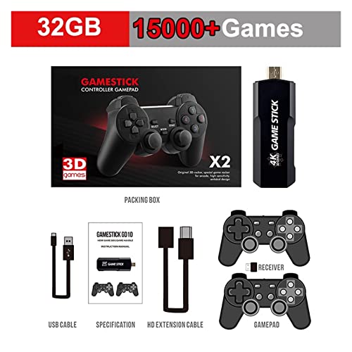 Gift Plug and Play 2022 New Video Game Console 4K HD Output 40000 Retro Games 128GB with 2.4G Wireless Controller for PS1/GBA/MD TV Game Stick Christmas GIF