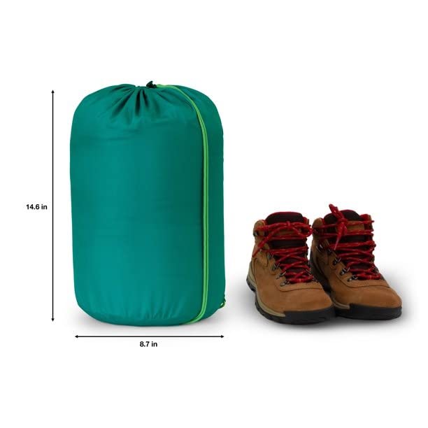 FireFly! Chip The Dinosaur Kid's Sleeping Bag - Green (65 in. x 24 in.) for School or Outdoor Camping/Carry Bag Included/Soft and Breathable