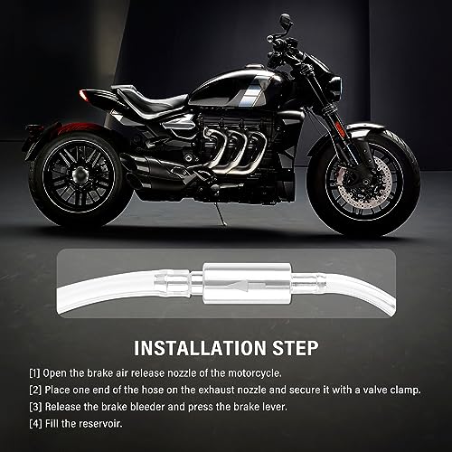KIFIDAN Motorcycle Brake Bleeder Hose,One Way Check Valve Brake Fluid Bleeder Kit with Tube & Clamp,Universal Motorcycle Accessories Brake System Bleeding Tools for Clutch,Hydraulic Brake