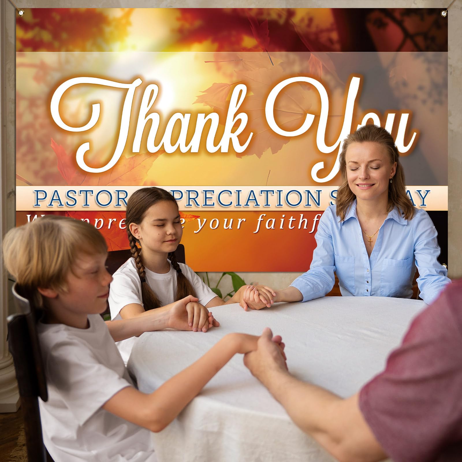 Nepnuser Thank You Pastor Photo Booth Backdrop Pastor Appreciation Month Sunday Decoration Church Farmhouse Wall Decor-5.9×3.6ft