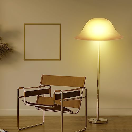Retisee Amber Glass Lampshade Glass Lamp Shade Replacement Light Bulb Cover Chandelier Vanity Fitting Opening 1.25 Inch for Base E27 Socket