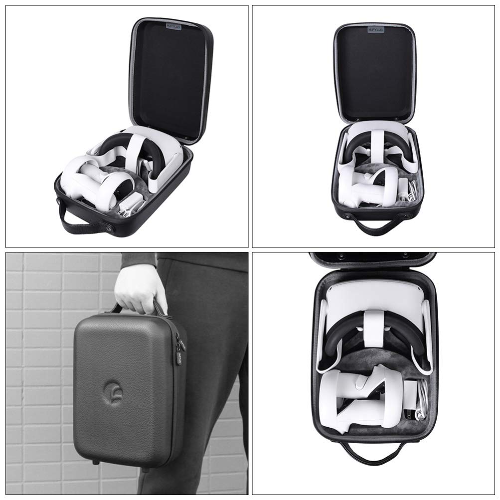EXCEART Vr Glasses Handbag Zip Storage Bags Glasses Headphones Portable Gaming Bag Pouch Handheld Case Mini Hard Carrying Case Vr Goggles Bag Storage Box Shockproof 3d Suede Lining