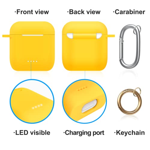 MOLOVA Protective Silicone Case Compatible with Tozo t6, Front LED Visible, Premium Accessory Shockproof tozo t6 Case Cover with Keychain. (Yellow)