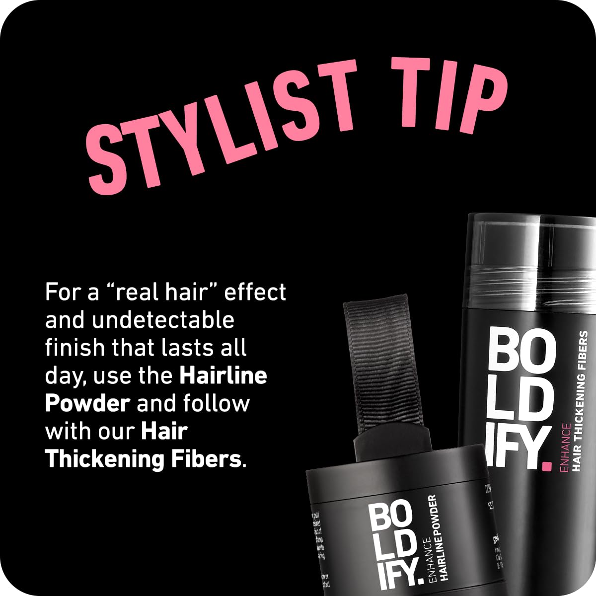 Hairline Powder (Light Brown) + Hair Thickening Serum 8oz: Boldify Bundle: Root Touchup Hair Loss Powder and For Thicker Hair Day One.