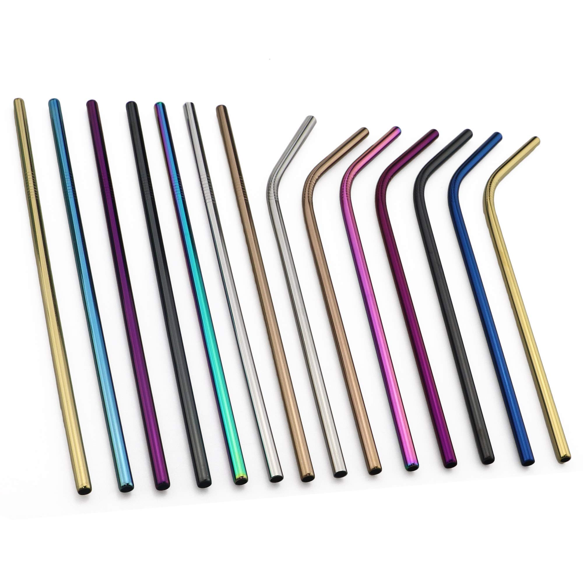 JANKNG 3 Pieces 304 Stainless Steel Metal Straws Set, 8.5 Inch Extra Wide Milkshake Bubble Reusable Drinking Straws For 20oz Tumblers Yeti Rumblers Cold Beverage, Pink