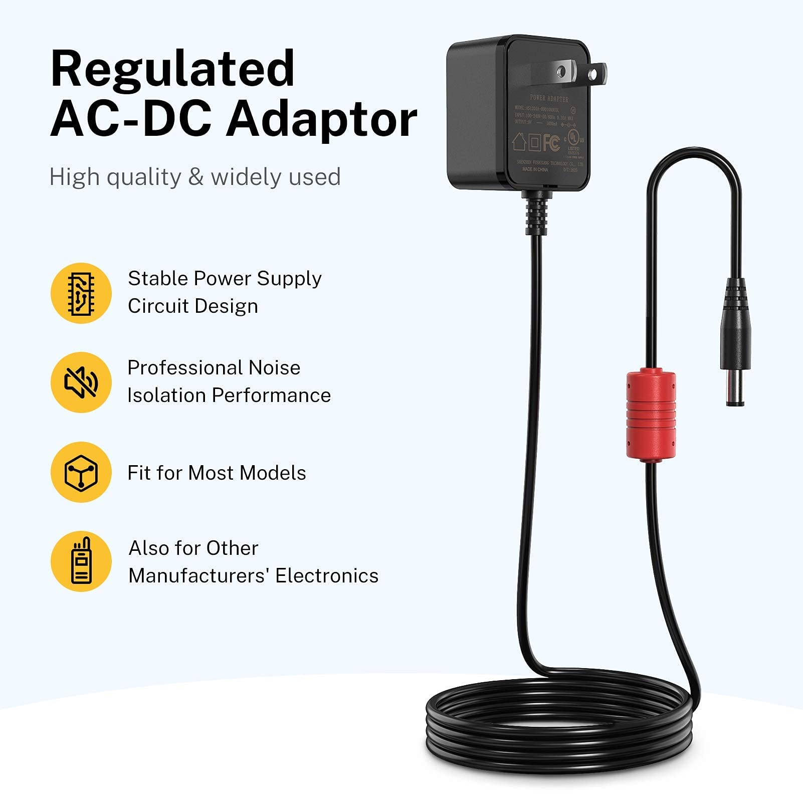 Donner Triple Looper Guitar Pedal with DPA-100 Guitar Pedal Power Supply Adapter 9V DC 1A Tip Negative 5 Way Daisy Chain Cables for Effect Pedal