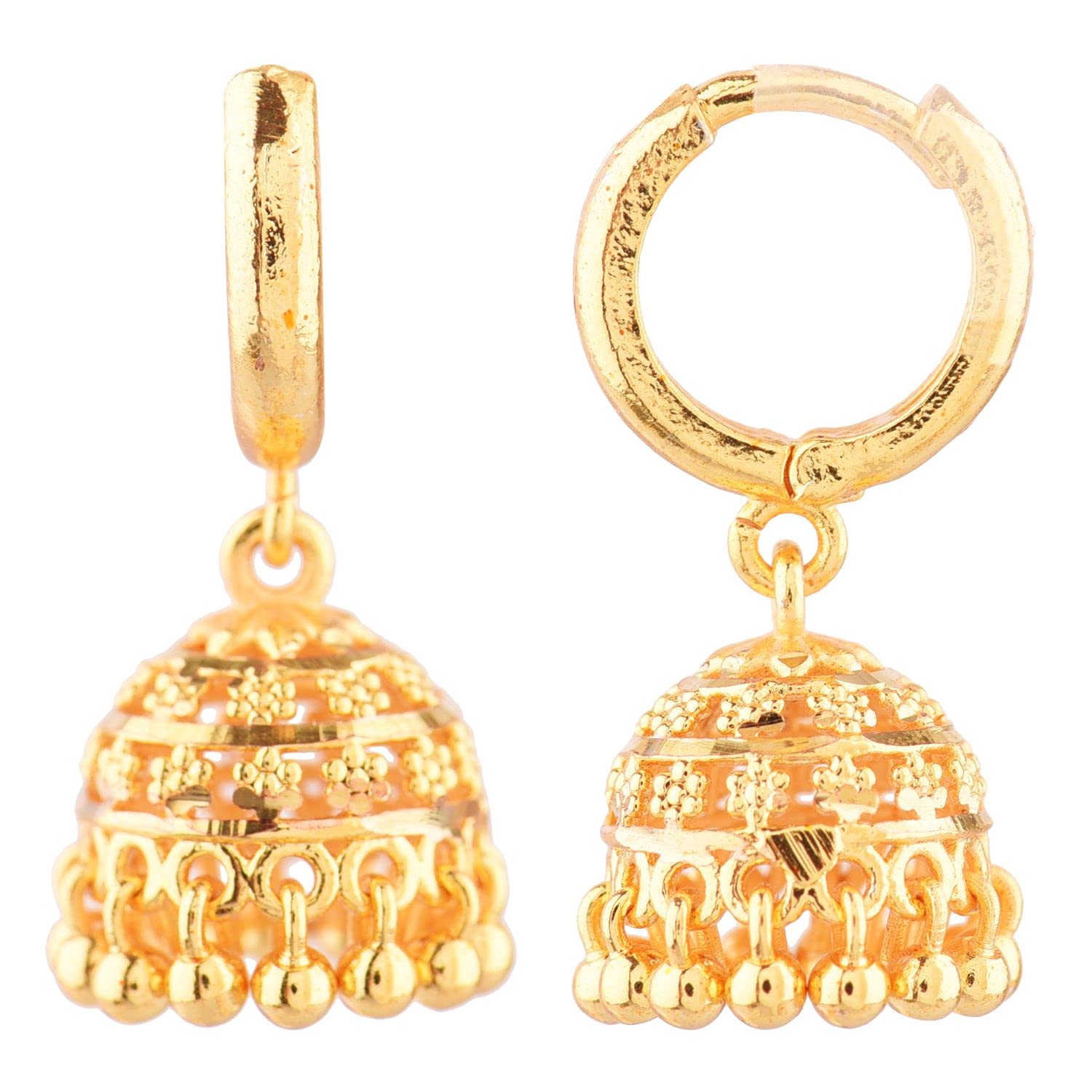 Efulgenz Gold Tone Jhumka Jhumki Hoop Earrings Indian Earrings for Women Traditional Bollywood Jhumka Jhumki Dangle Earrings Set for Women Indian Jewelry for Women Earrings