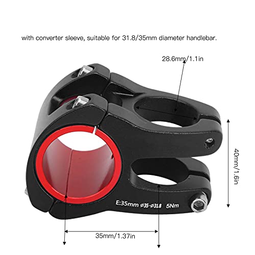 Dilwe Mountain Bike Stem, Aluminum Alloy 31.8/35mm Bike Stem Short Handlebar Stem Cycling Accessory(Black)