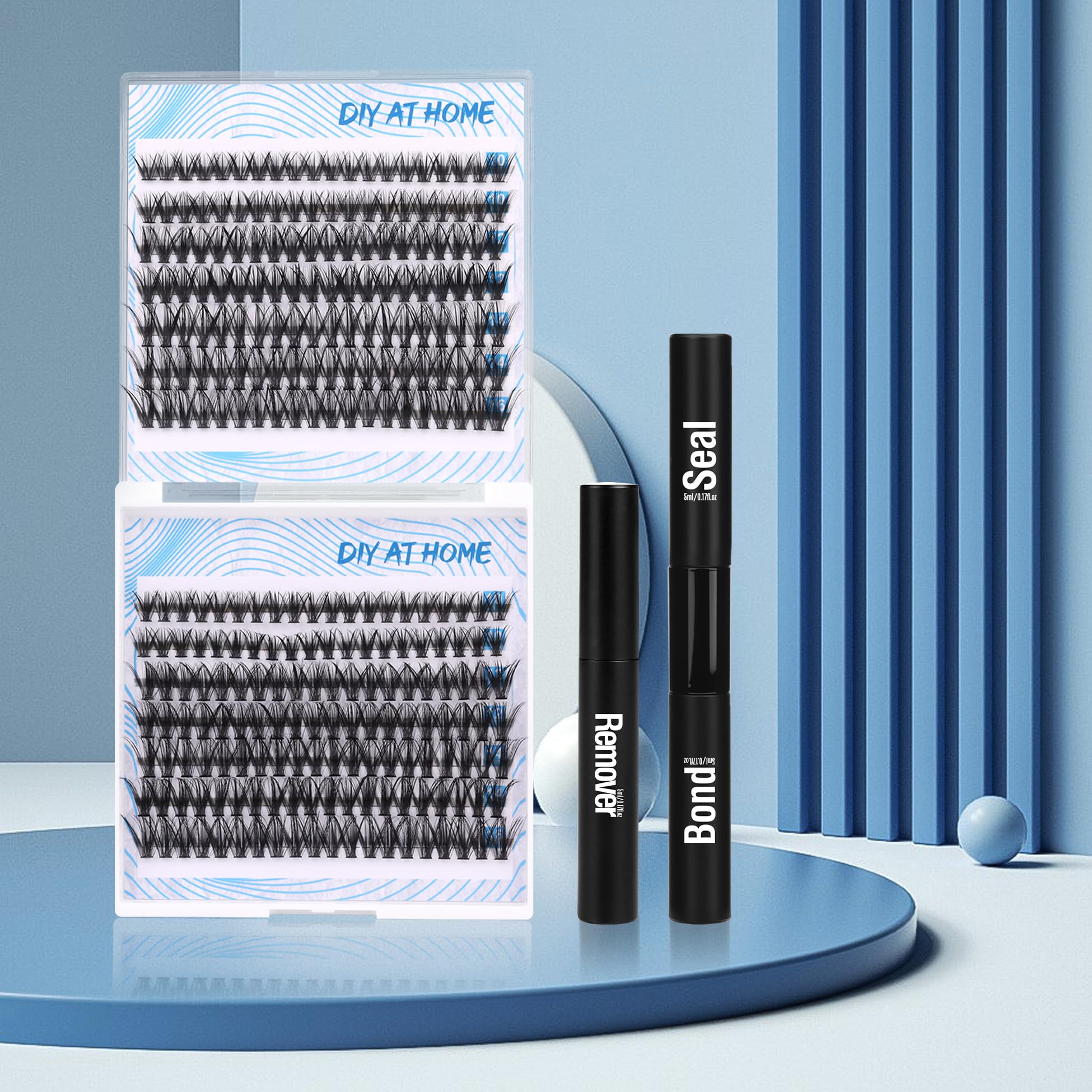 DIY Lash Extension Kit 280 Pcs Cluster Lashes Kit Wispy CC Curl Eyelash Extension Kit 10-16MM Mixed Lengths Eyelash Clusters with Lash Bond and Seal and Remover Kit by Mavphnee
