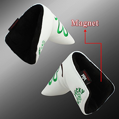 CRAFTSMAN GOLF Green Lucky Clover Headcover Blade Putter Cover for Scotty Cameron Taylormade Odyssey Blade(Blade