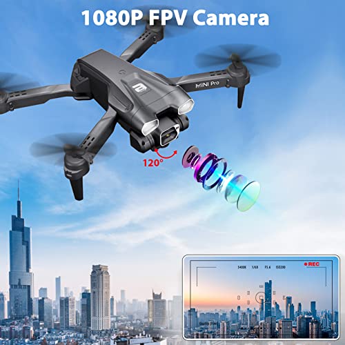 Uiqozok Drone with Camera for Adults, 1080P HD Mini FPV Drones for Kids Beginners, Foldable RC Quadcopter Toys Gifts for Boys Girls with Altitude Hold, 3D Flip, Headless Mode, 3 Speeds, Carrying Case