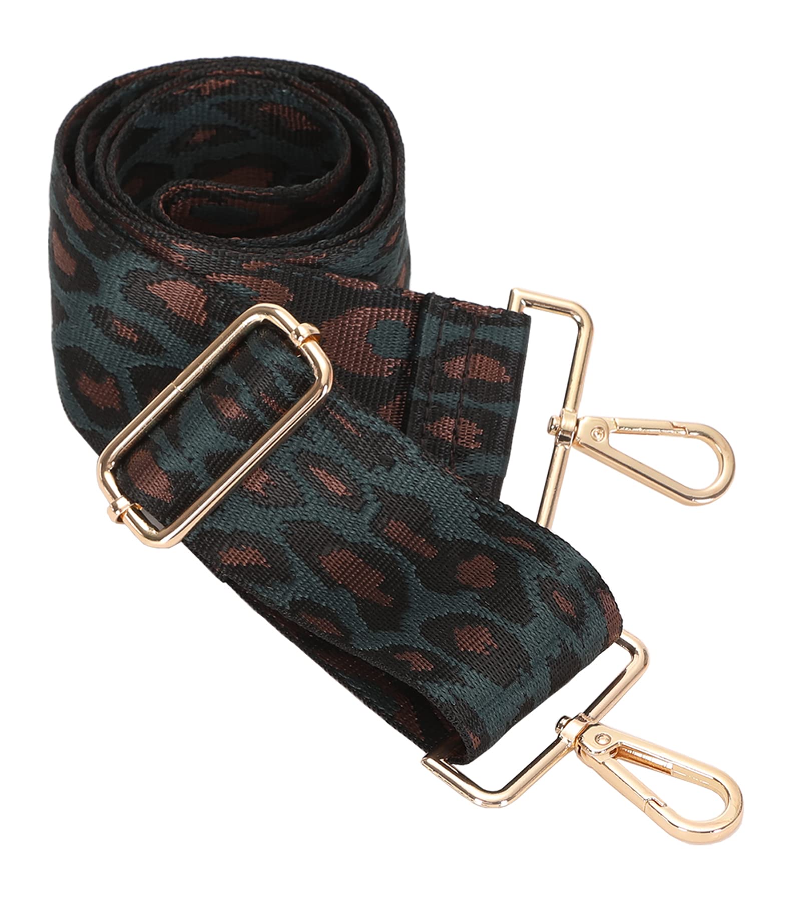 GINJKGO Purse Strap Replacement Crossbody - Wide Shoulder Straps for Bags, Adjustable Canvas Bag Strap for Purses Leopard Print Pattern 2 inches