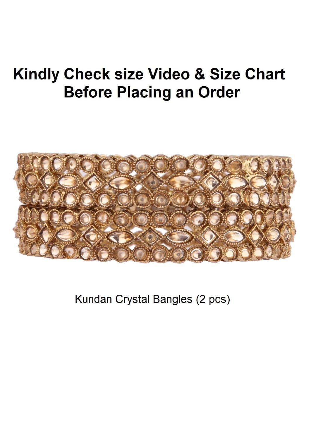Efulgenz Indian Bangle Set Bollywood Crystal Kundan Bangle Bracelet Jewelry for Women