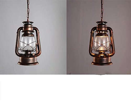 Retro Lanterne Pendant Lighting Metal Glass Shade Kerosene Ceiling Light Pendant Lamp