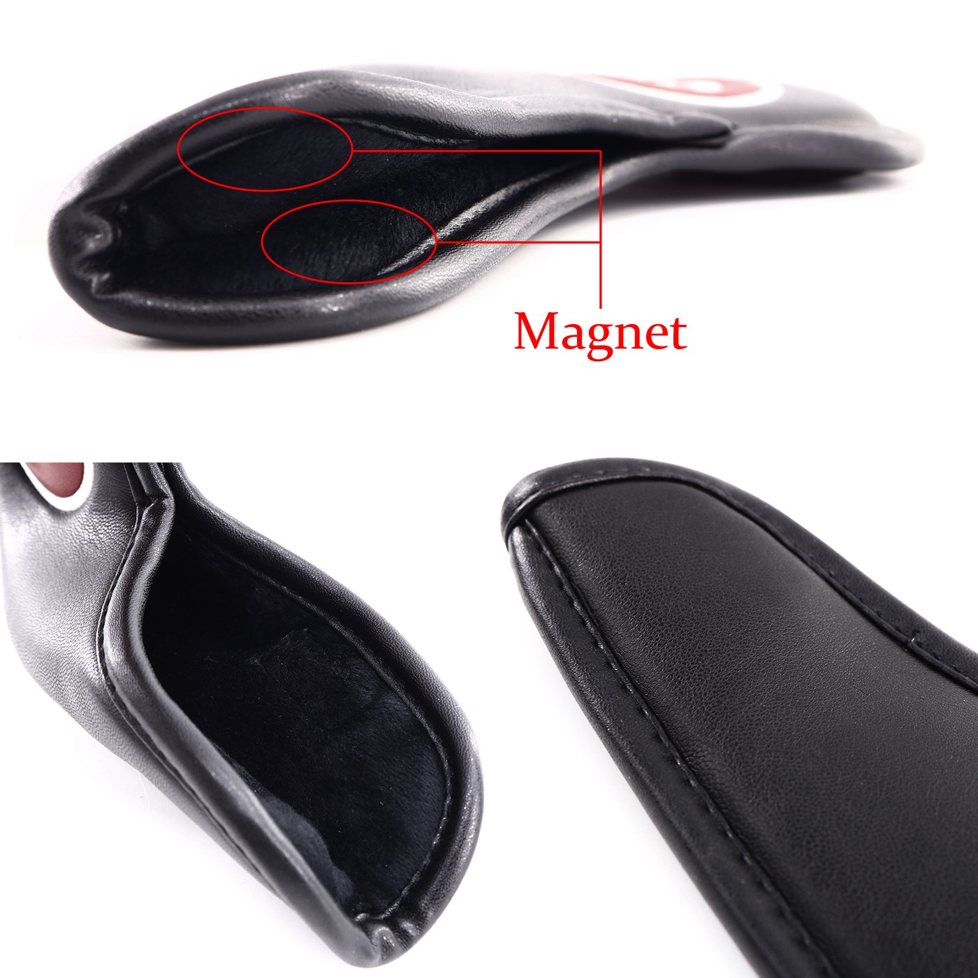 Craftsman Golf Magnetic Iron Headcovers Protective Cover with Large No. (A: Black with No. on both sides)
