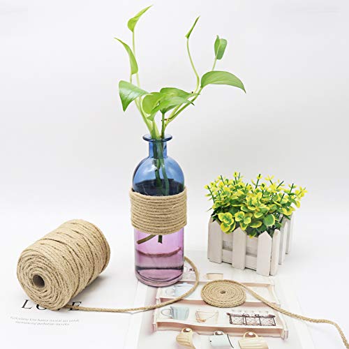 Tenn Well Jute Twine, 200Feet 3.5mm Braided Jute Rope, Natural Twine String for Crafts, Gift Wrapping, Gardening, Macrame Projects