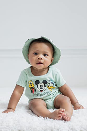 Disney Mickey Mouse Donald Duck Pluto Newborn Baby Boys Romper and Hat Green 3-6 Months