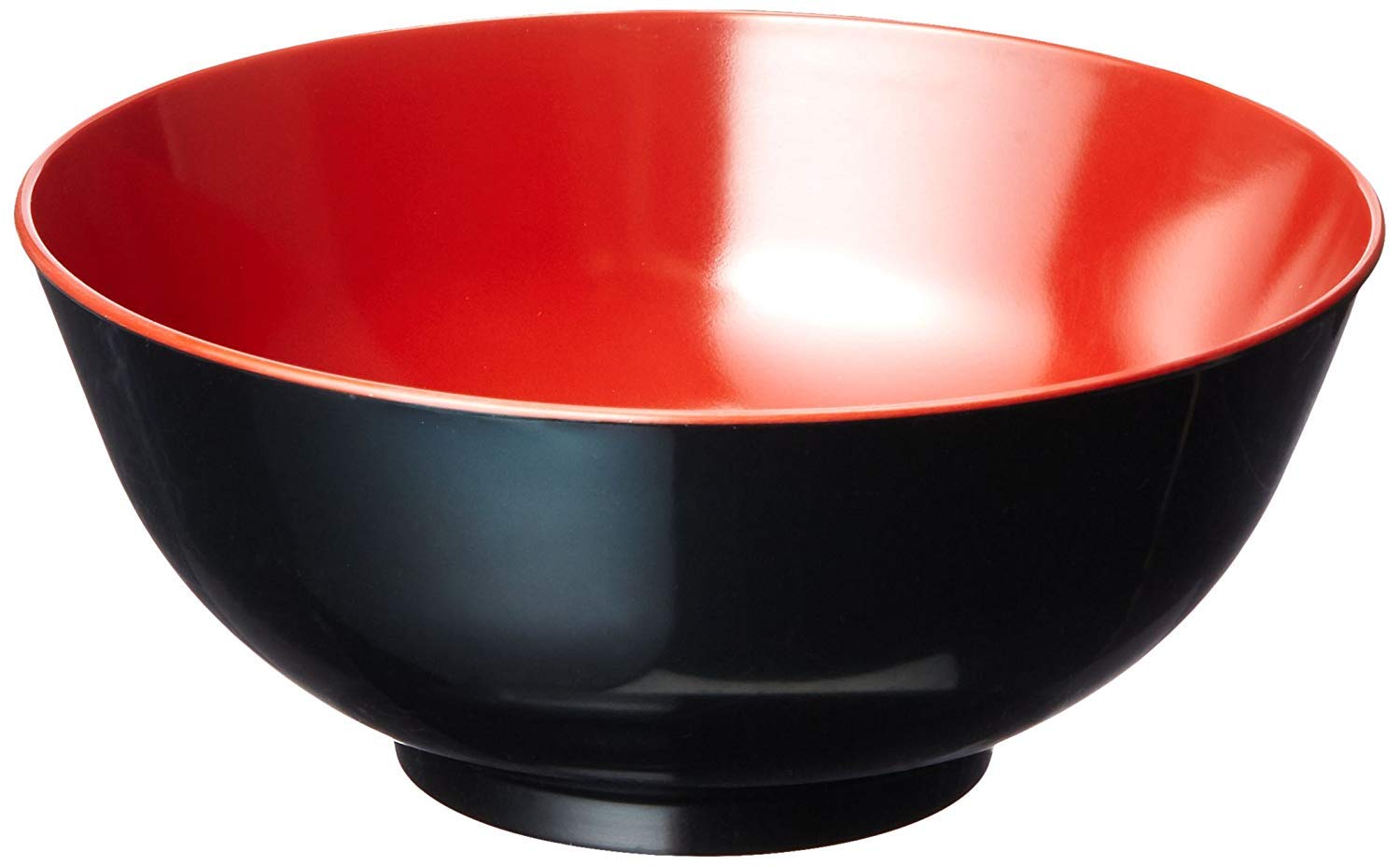 JapanBargain 2396x2, Japanese Style Plastic Black and Red Color Large 52 oz Ramen Bowls for Udon Pho Noodles Soup Cereal Pasta, Pack of 2