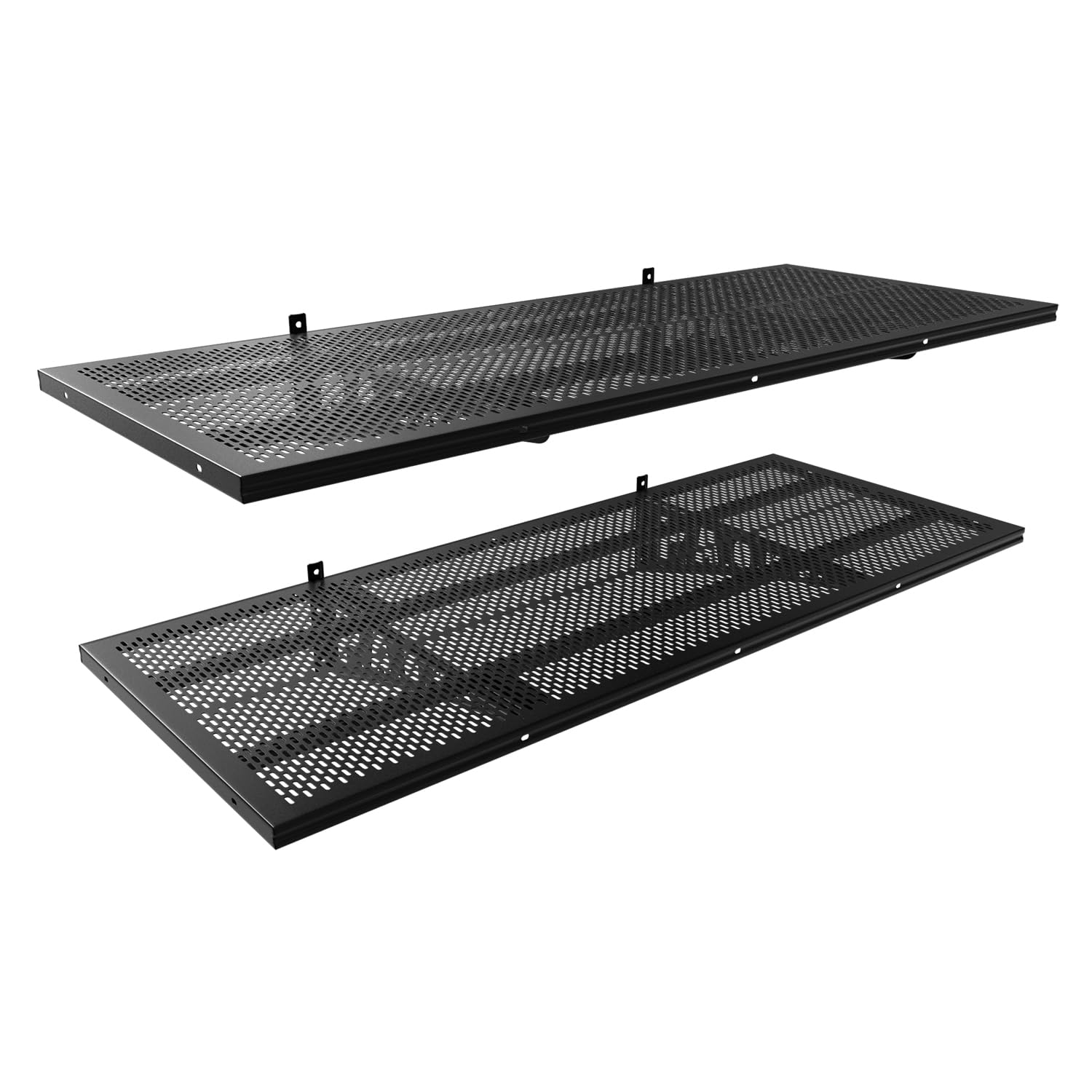 PAOKE New Type Garage Wall Shelving, Sturdy Heavy Duty Floating Shelves, 4 Pack Weighs up to 1000 lbs, Great Option for Saving Space in The Garage (2x3ft Black 4Pack)