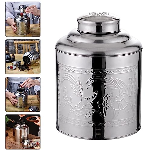 Terrarium Tea Canister Tea Sealing Jar Stainless Steel Tea Canister Tinplate Storage Canister Food Storage Container for Loose Tea Coffee Bean Sugar Salt (50g) Decaf Coffee