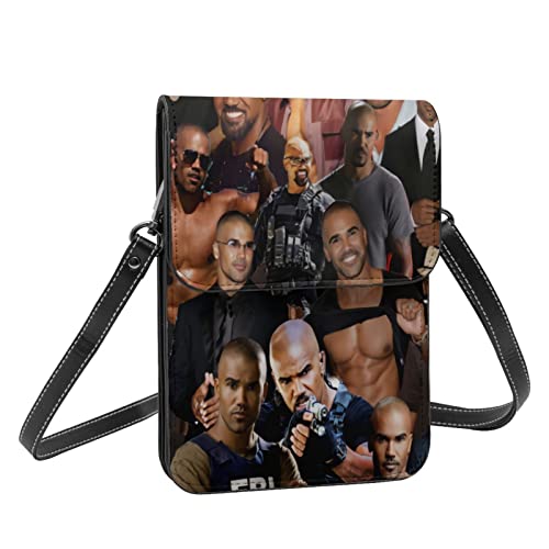 KIANSLA Shemar Moore Collage Small Crossbody Cell Phone Bag For Women'S, Portable Multifunction Shoulder Bag Card Hold Purse,With Removable Shoulder Strap